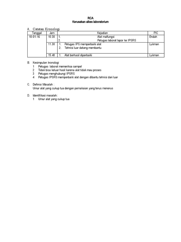 Contoh Rca | PDF