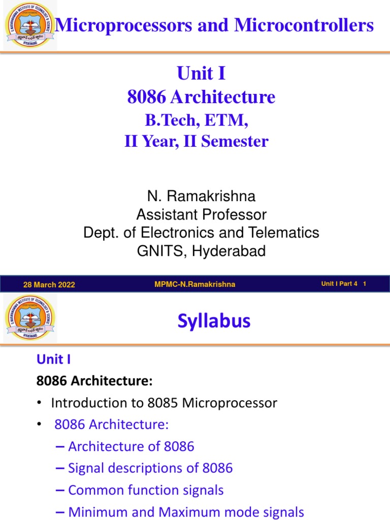 Overview of 8086 Microprocessor Architecture | PDF | Pointer (Computer ...