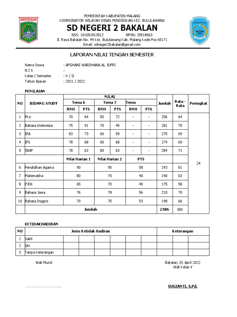 RAPOR PTS Dan RAMENG | PDF
