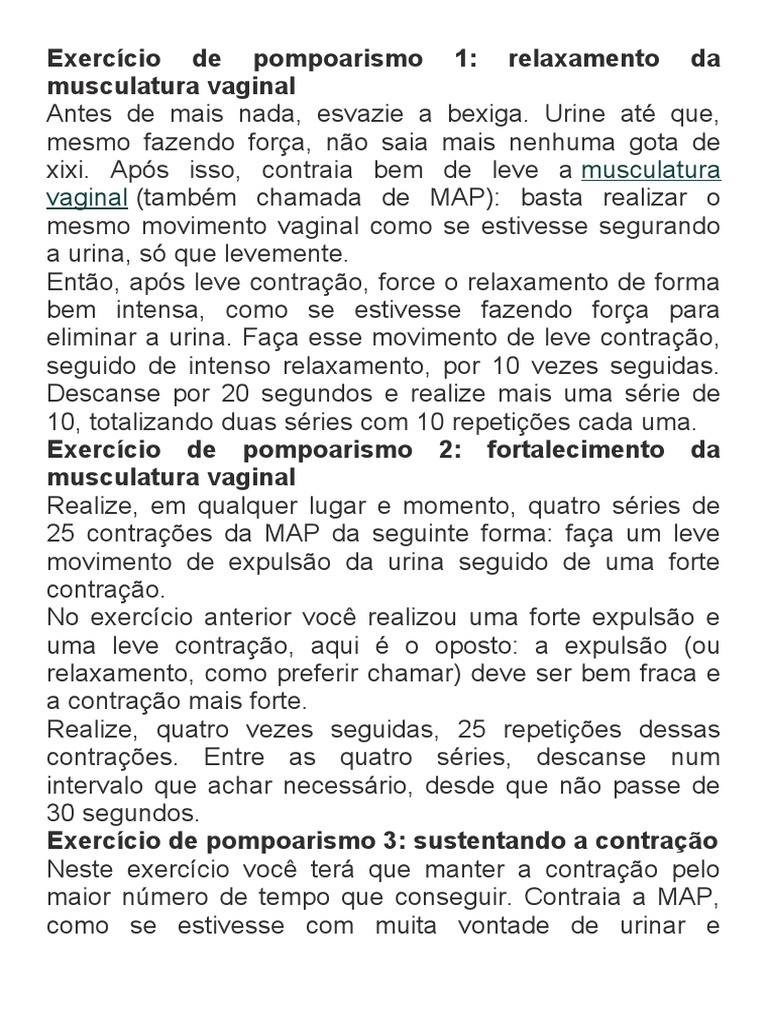Exercício de Pompoarismo 1 | PDF | Tempo | Músculo esquelético