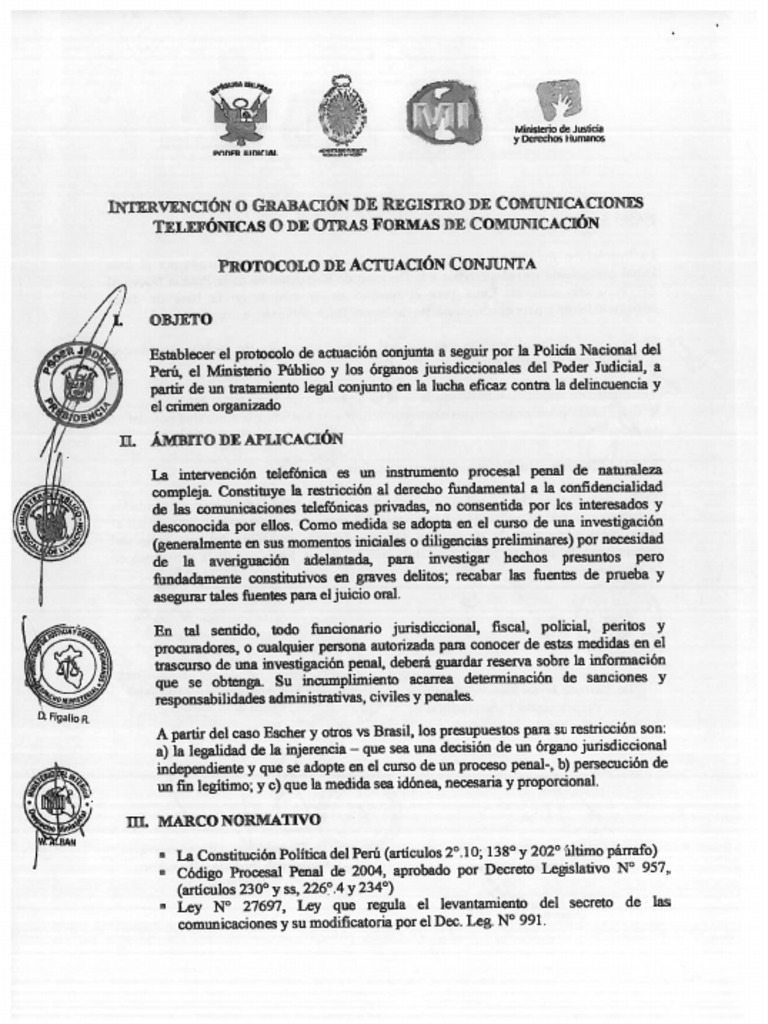 Protocolo Levantamiento de Secreto Comunicaciones | PDF