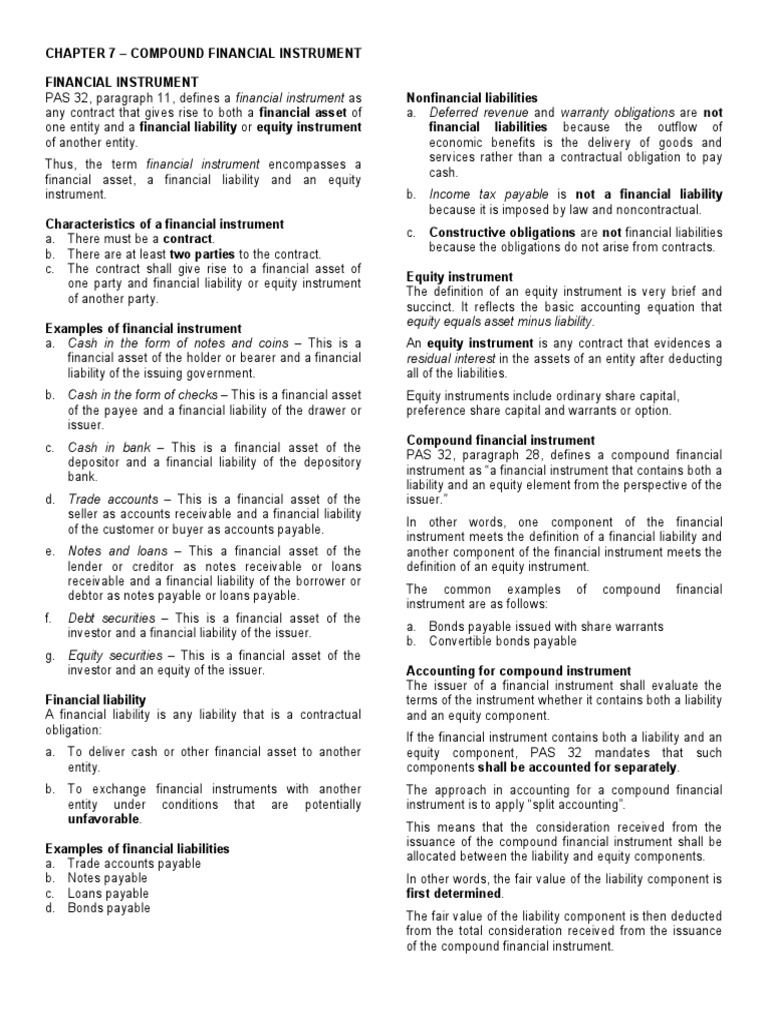 Ch07 Compound Financial Instrument | PDF | Bonds (Finance) | Present Value
