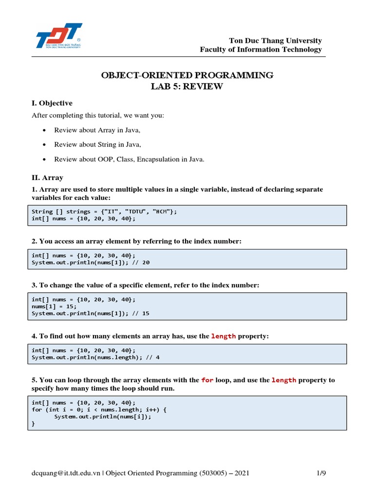 Lab5 Review | PDF | Constructor (Object Oriented Programming) | Programming