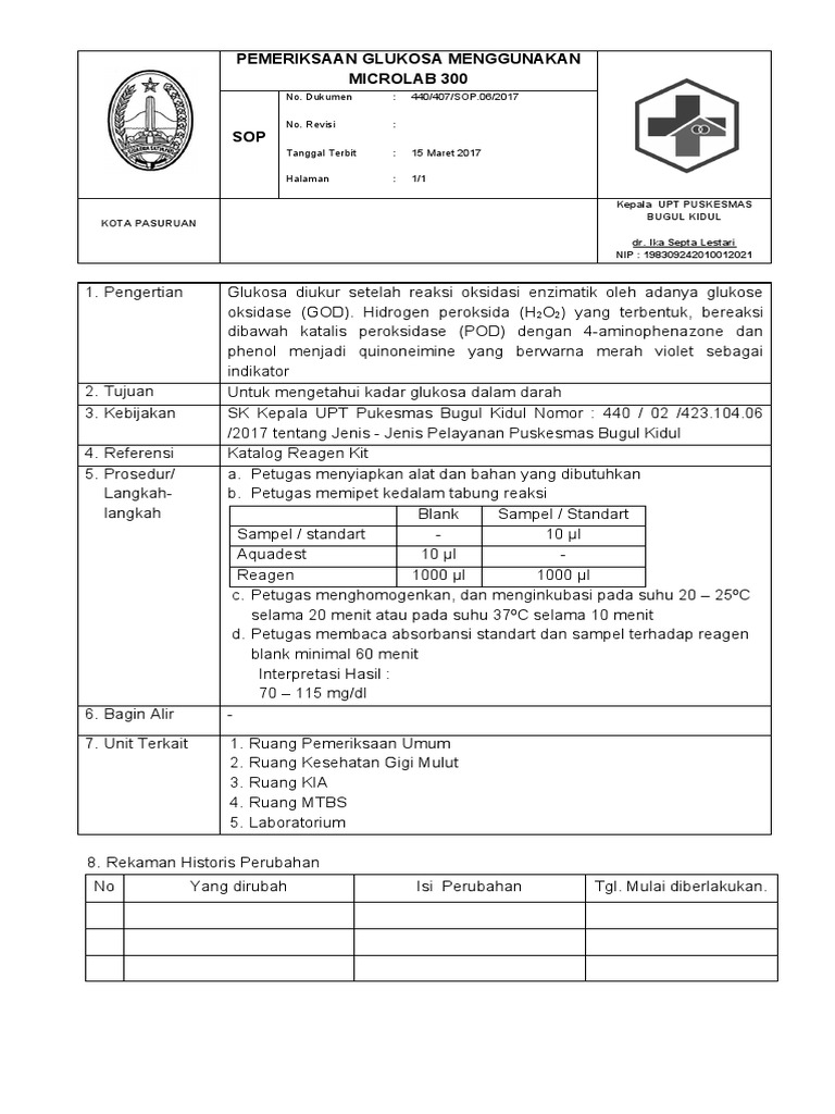 Pemeriksaan Glukosa DG Microlab 300 | PDF