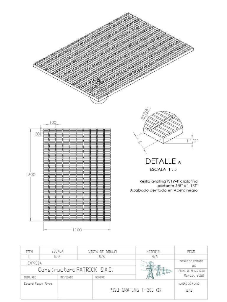Grating W19-4'' 1.60 M X 1.10 M GENERAL | PDF