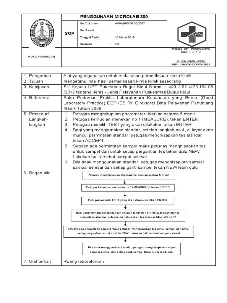 Sop Penggunaan Microlab 30 | PDF