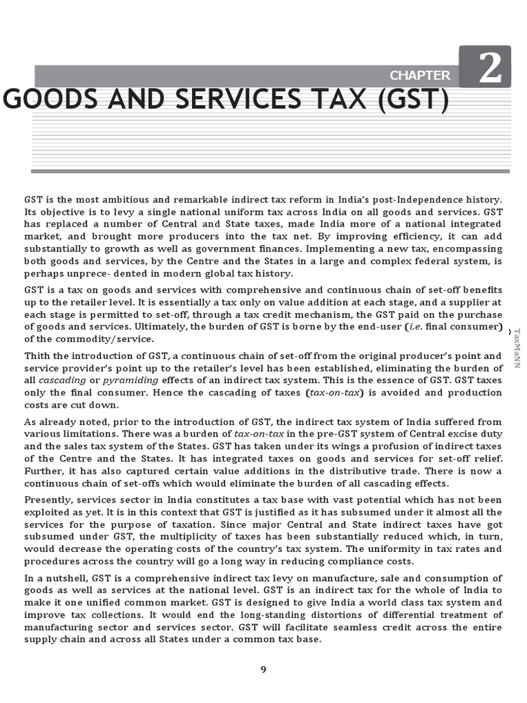 Introduction To Goods and Services Tax (GST) | PDF | Value Added Tax ...