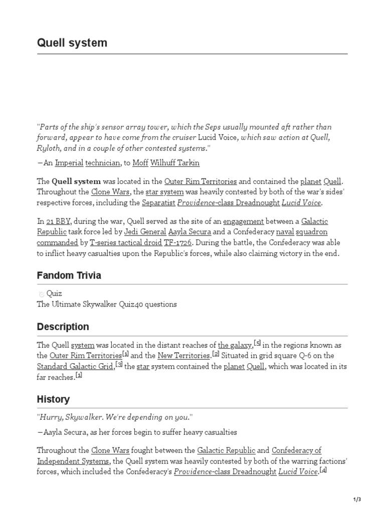 SW Quell System | PDF | Star Wars | Jedi