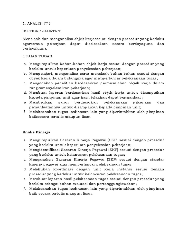 Analis Kinerja | PDF
