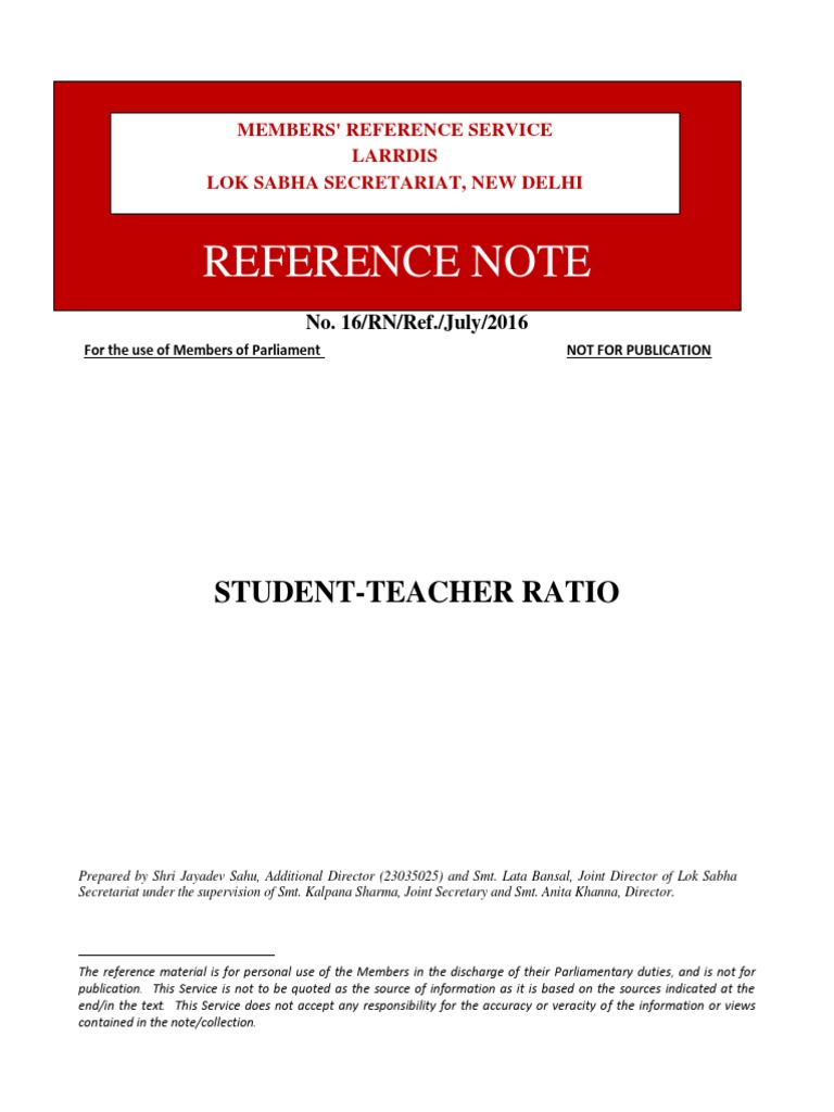 Student-Teacher Ratio Approved | PDF | Teachers