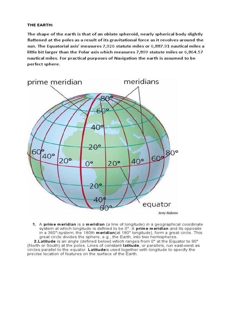 The Earth:: 1. A Prime Meridian Is A Meridian (A Line of Longitude) in ...