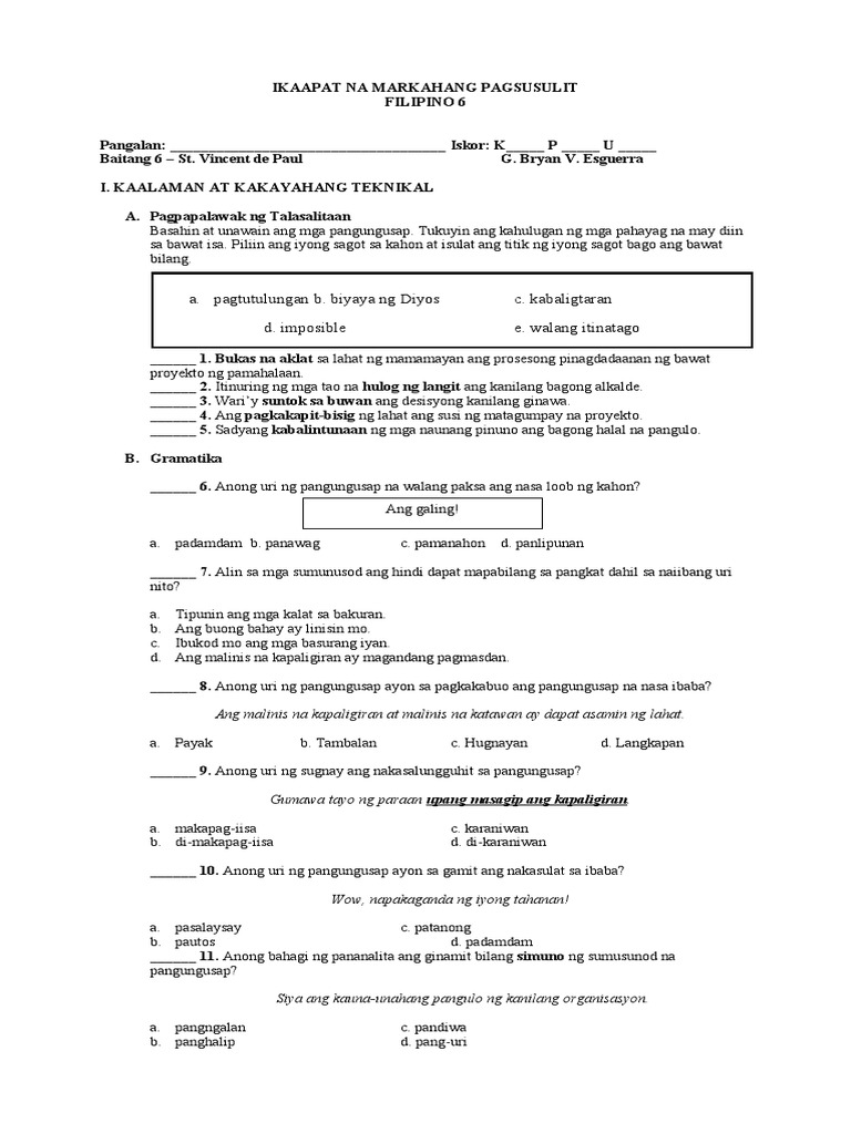 Filipino 6 | PDF