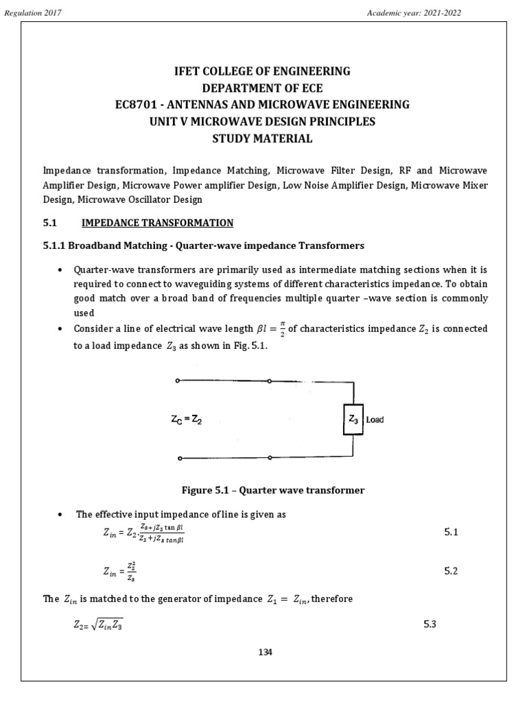 AME Unit 5 Module | PDF | Amplifier | Transmission Line