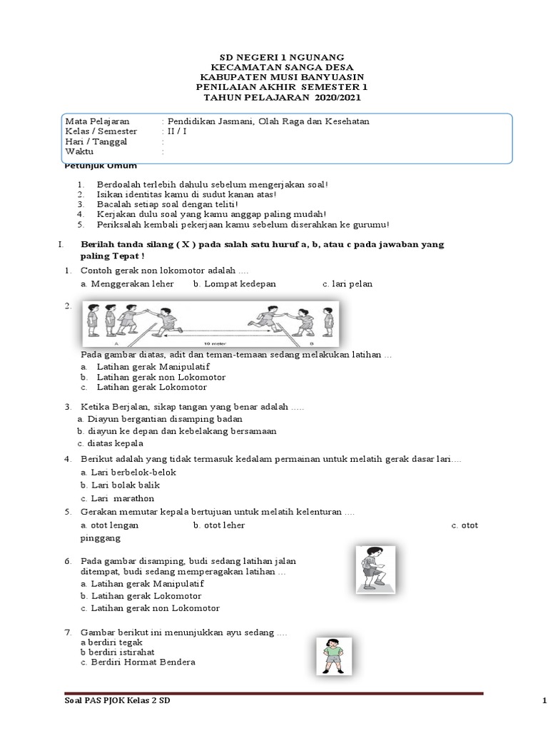 Soal PAS PJOK Kelas 2 | PDF