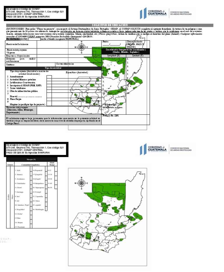 Solicitud de Ubicacion Conap Dageos 1 | PDF