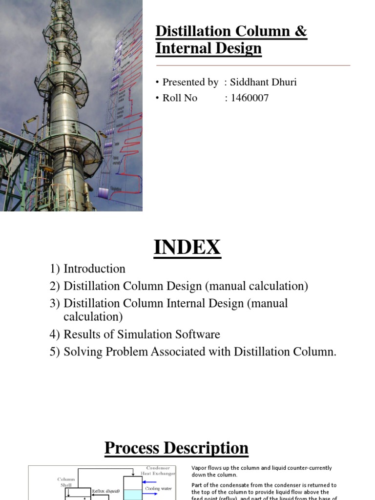 Distillation Column & Internal Design | PDF | Distillation | Continuum ...
