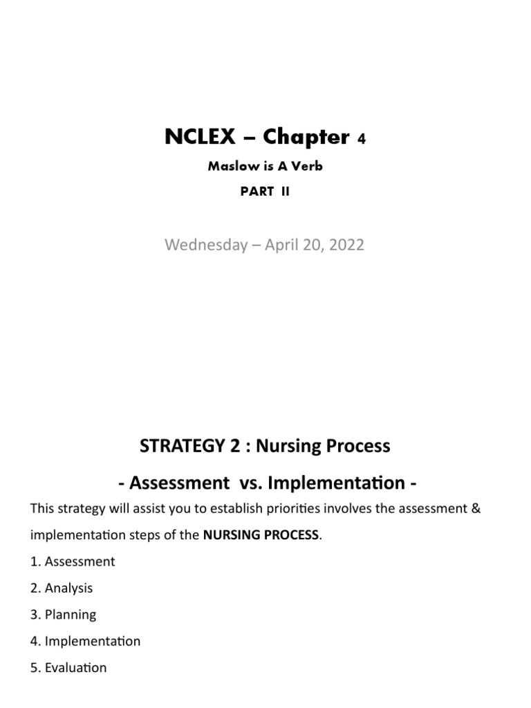 NCLEX - Chapter 4 Part II | PDF | Nursing | National Council Licensure ...