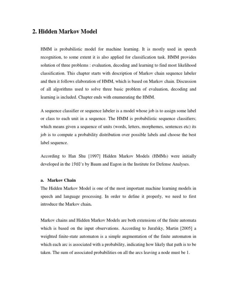 Hidden Markov Model | PDF | Markov Chain | Statistical Classification