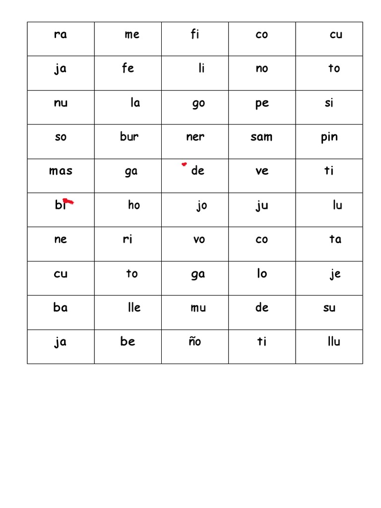 Silabas Mixtas | PDF
