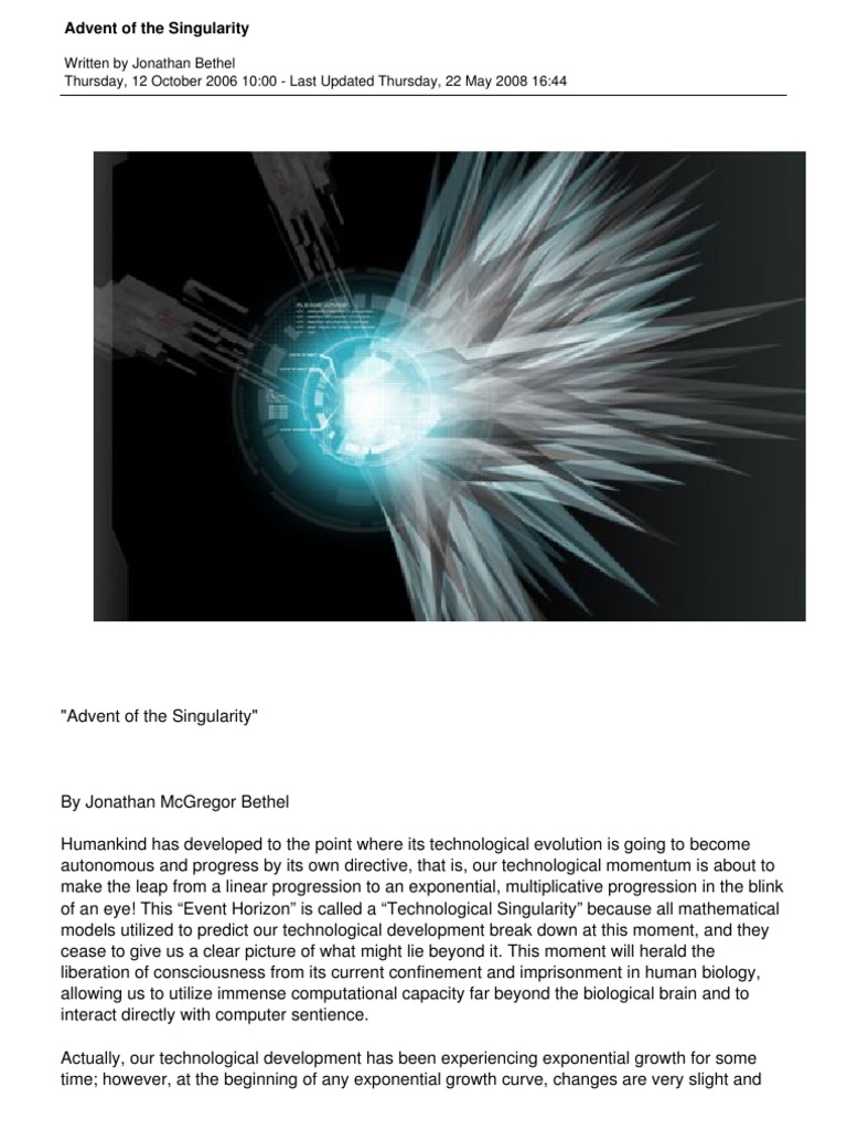 Singularity | PDF | Technological Singularity | Metaphysics