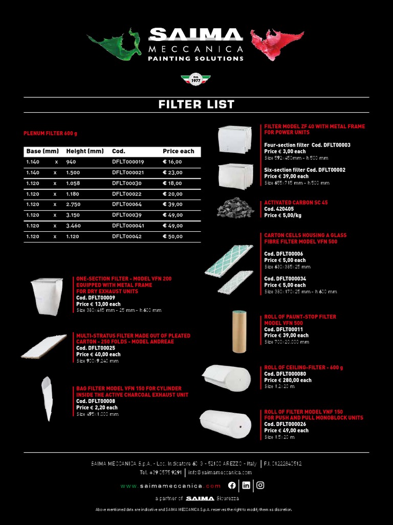 Saima Paint Booth Spare Parts | PDF | Manufactured Goods