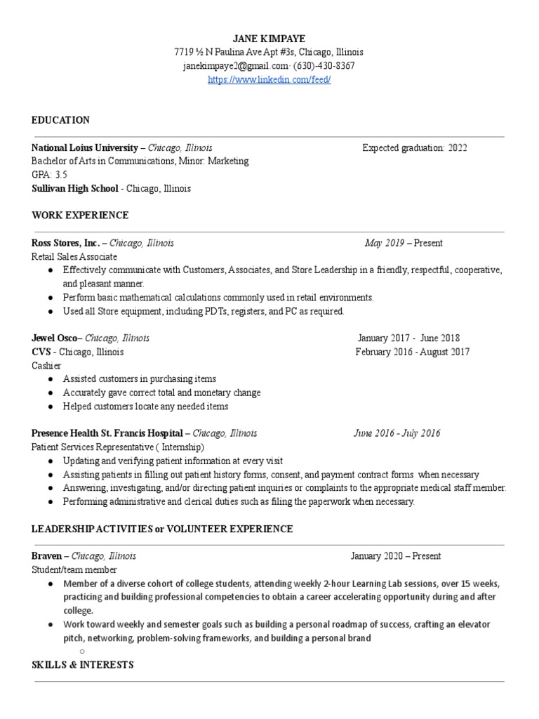 Jane Kimpaye: Career Overview | PDF | Patient