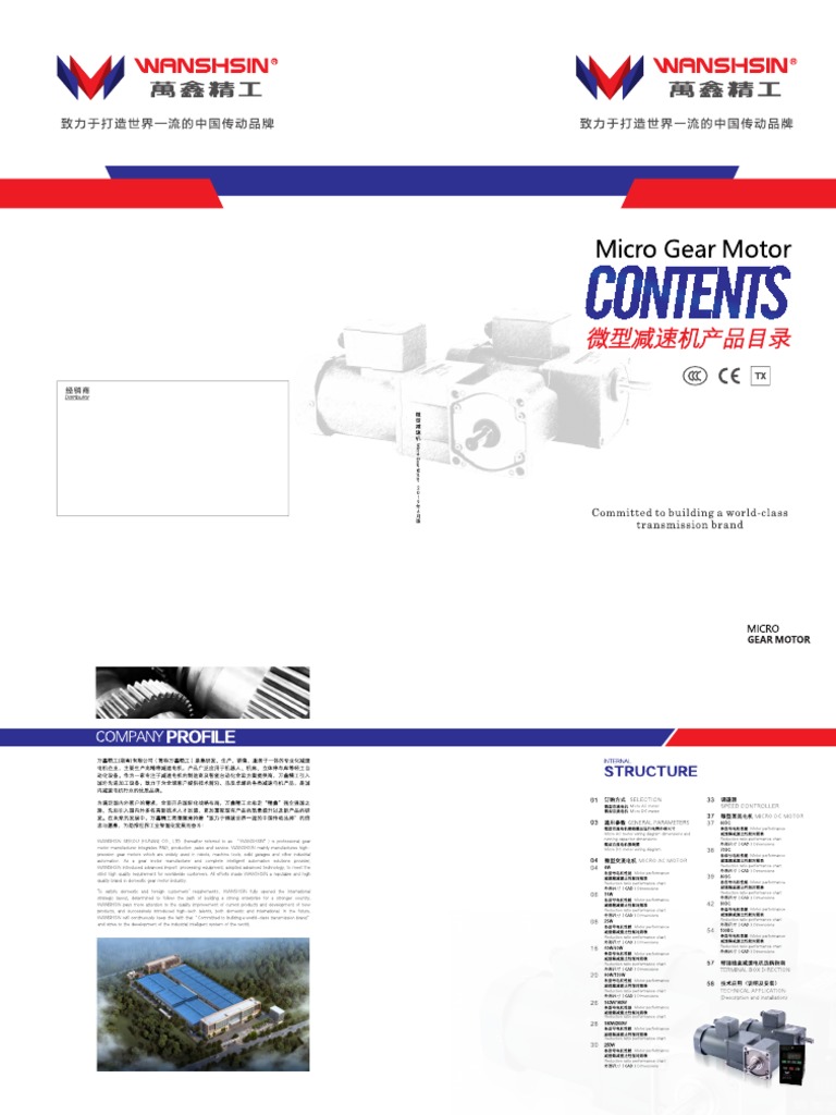Wanshsin Micro Gear Motor Catalog | PDF