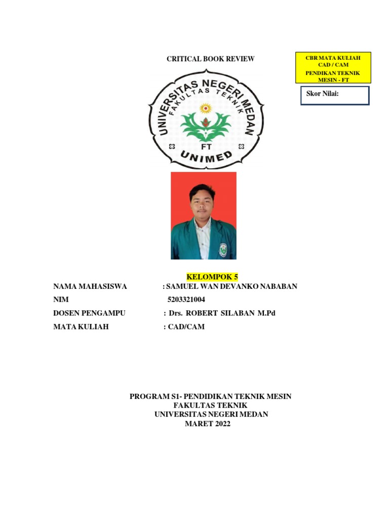 CBR Cad Cam B - Samuel Wan Devanko Nababan 5203321004 | PDF