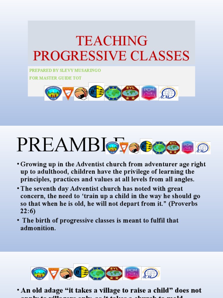 Teaching Progressive Classes: Prepared by Slevy Musaringo For Master ...