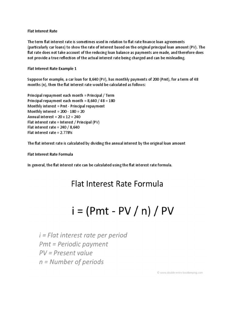 Flat Interest Rate | PDF | Interest | Annual Percentage Rate