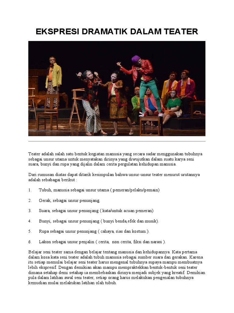 Ekspresi Dramatik Dalam Teater | PDF