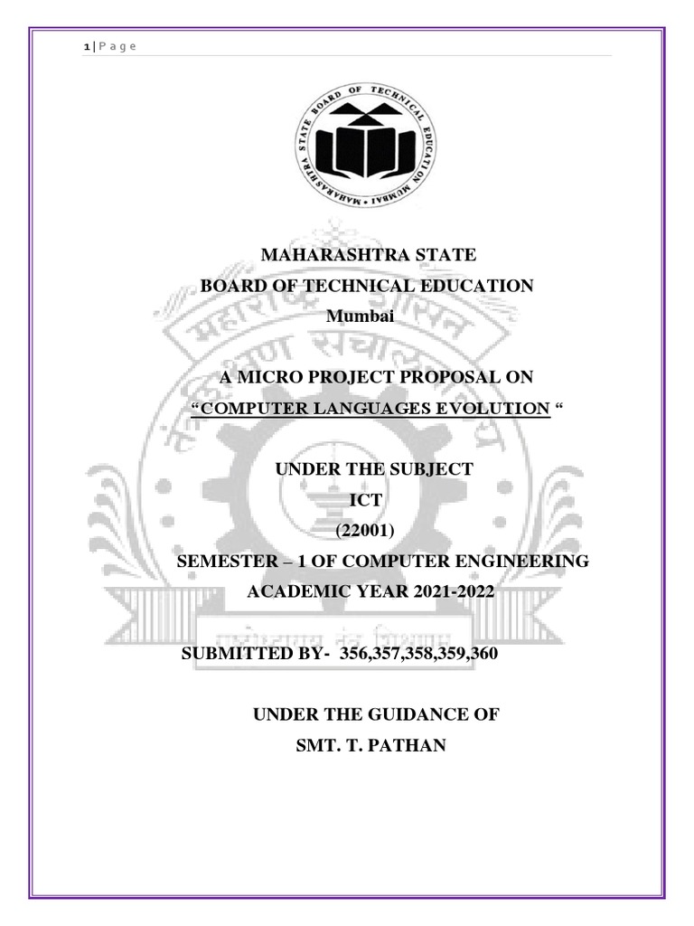 ICT Microproject | PDF | C++ | Computer Programming