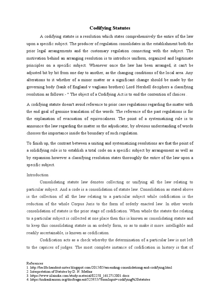 Codifying Statutes IOS | PDF | Codification (Law) | Common Law