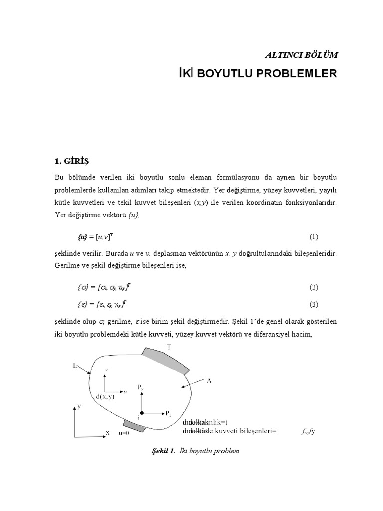 Altıncı Bölüm, Iki Boyutlu Problemler | PDF