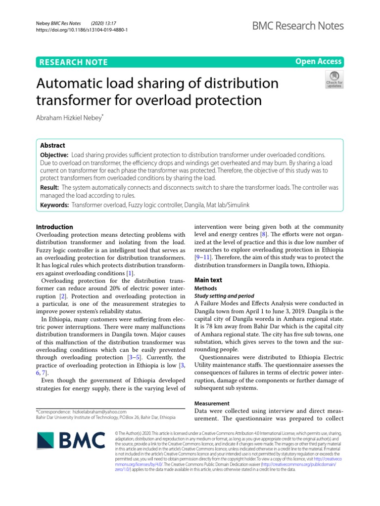 Automatic Load Sharing of Distribution Transformer | PDF | Transformer ...