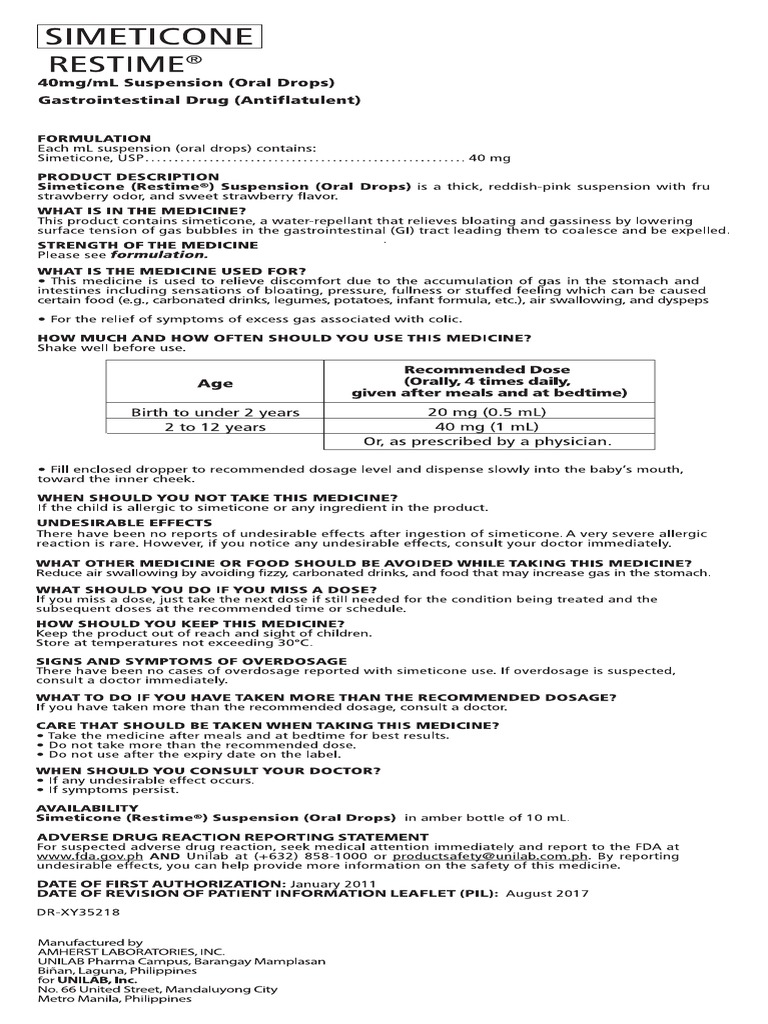 Restime Drops PIL | PDF