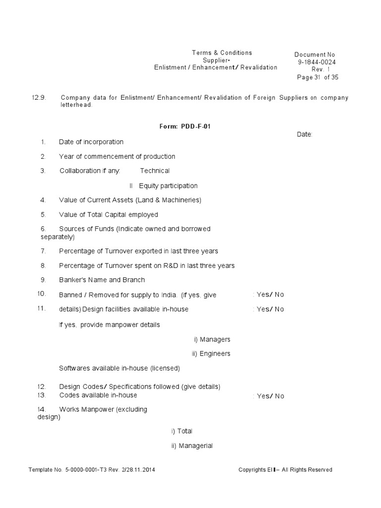 Form: PDD-F-01: Template No. 5-0000 0001-T3 Rev 2/28 11 | PDF | Intellectual Works | Business