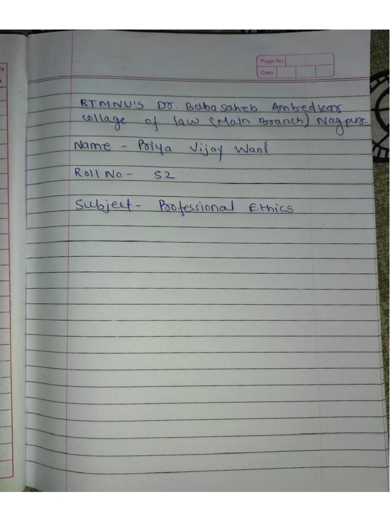 Professional Ethics Record No 1 | PDF