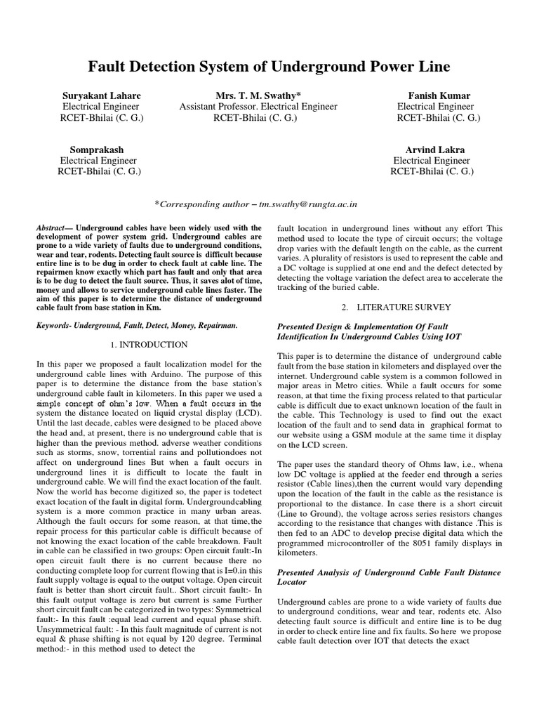 Fault Detection System of Underground Power Line (1) (1) (AutoRecovered ...