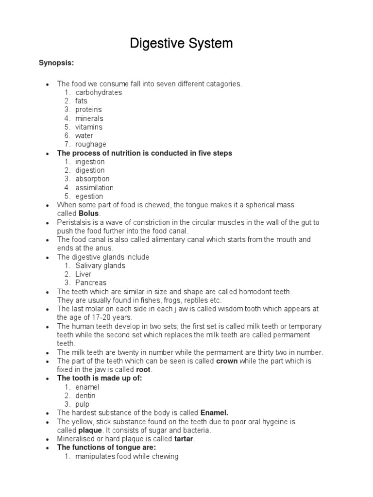 Selina Concise Biology Solutions Class 6 Chapter 4 Digestive System ...