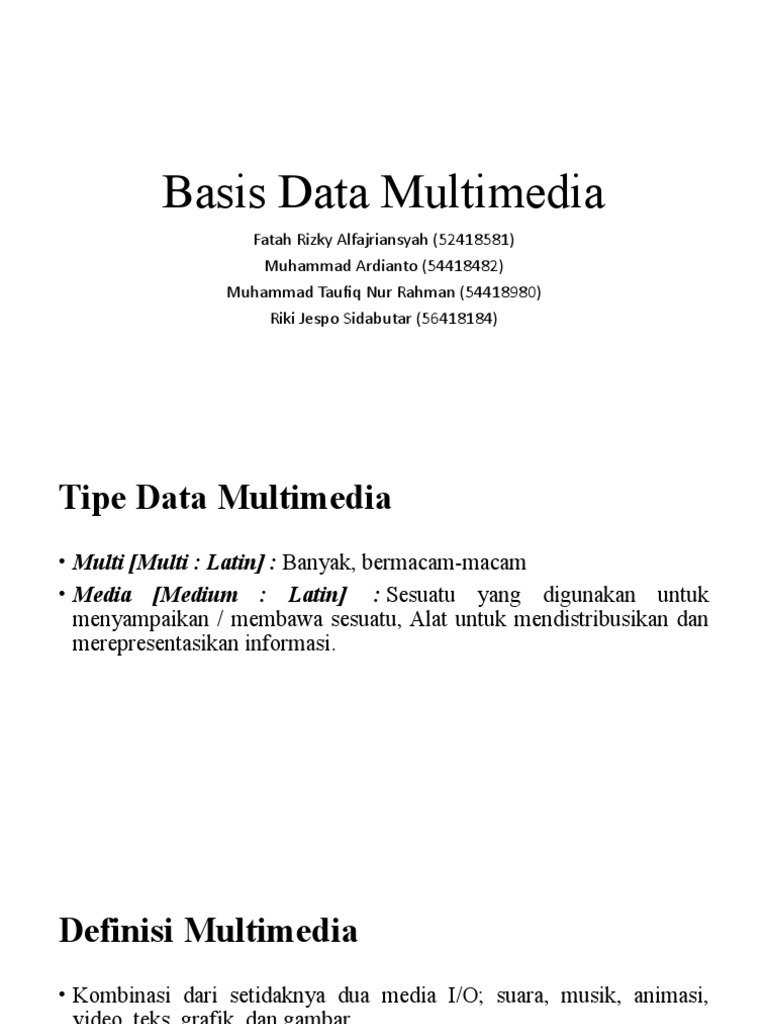 Basis Data Multimedia Kel 3 | PDF | Komputer