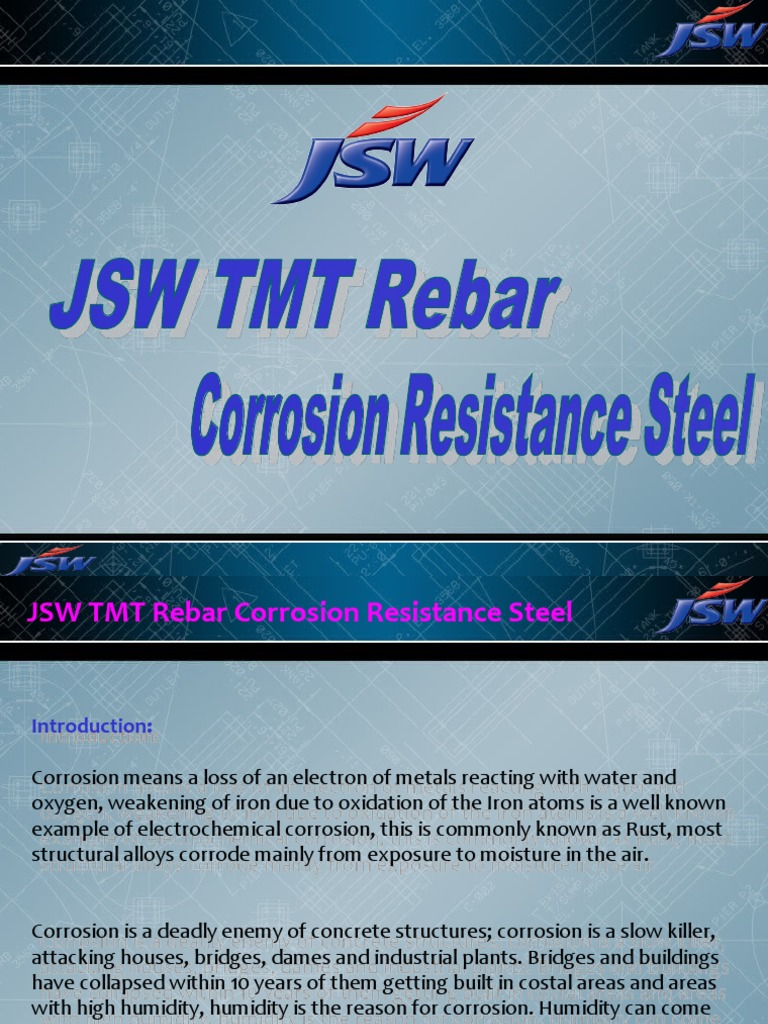 JSW CRS TMT Rebar | PDF | Corrosion | Steel