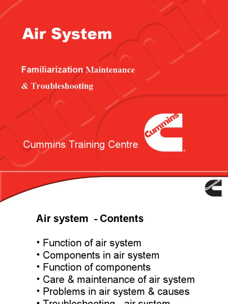 Air System: Cummins Training Centre | PDF | Turbocharger | Piston