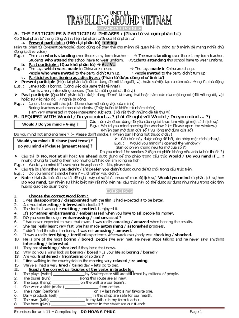 Exercises Unit 11 | PDF