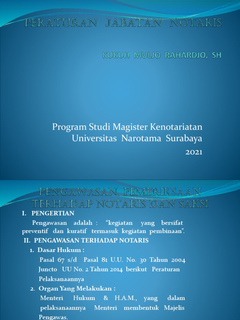 Program Studi Magister Kenotariatan Universitas Narotama Surabaya 2021 | PDF