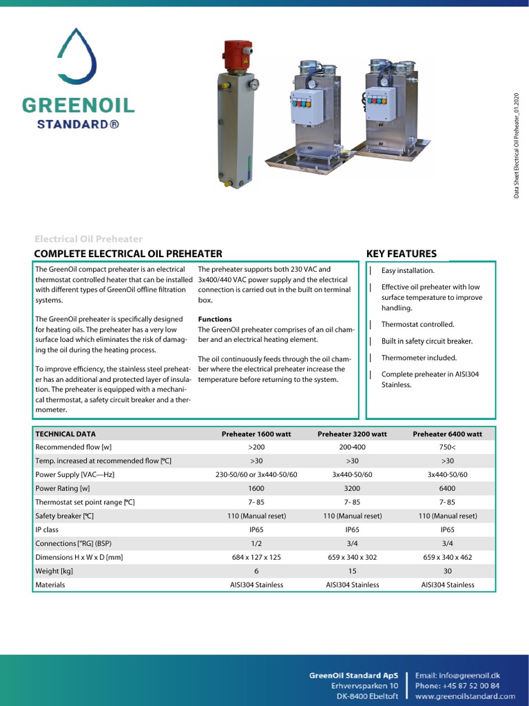 Elec Oil Preheater | PDF