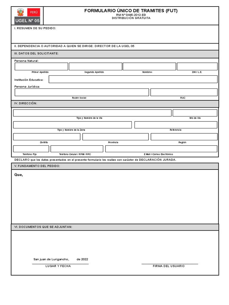 Fut Editable - Word | PDF