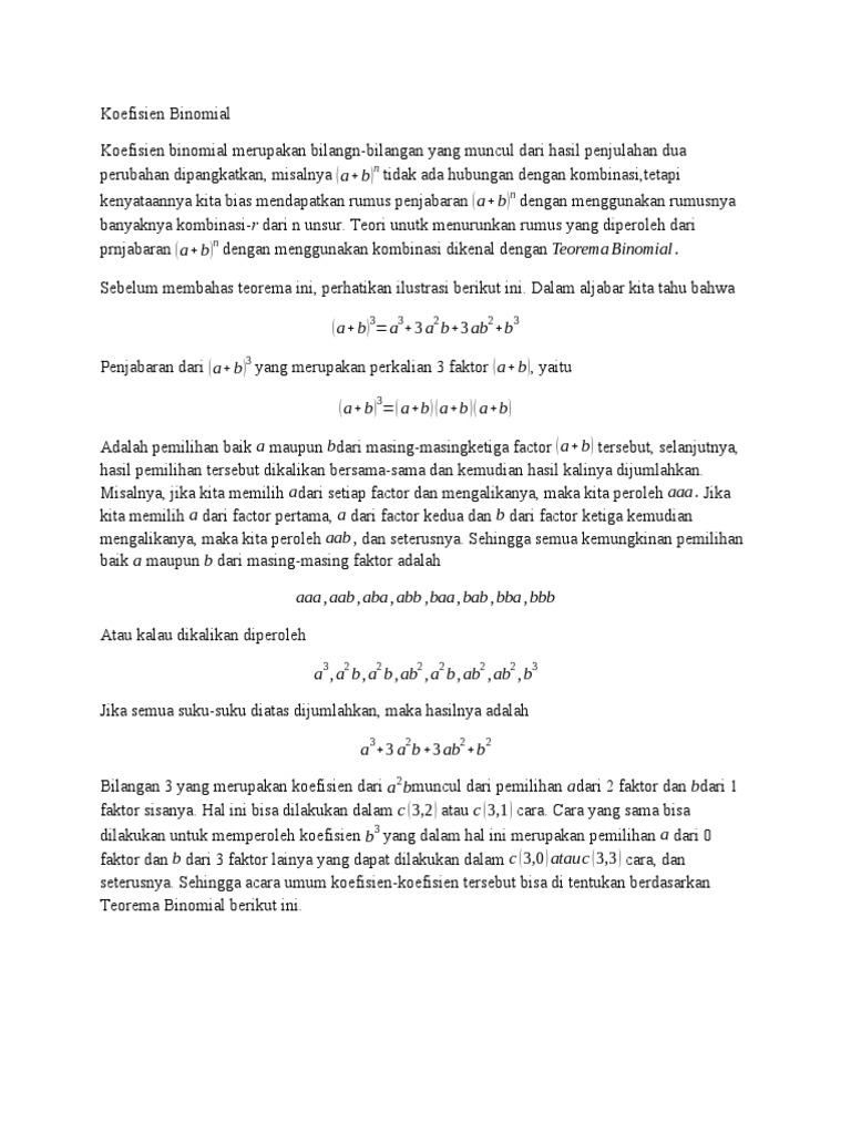 Koefisien Binomial | PDF