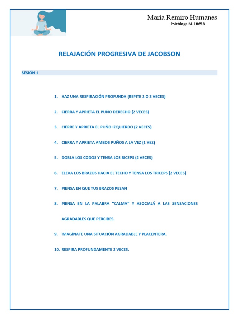 Guía de Relajación Progresiva Jacobson | PDF
