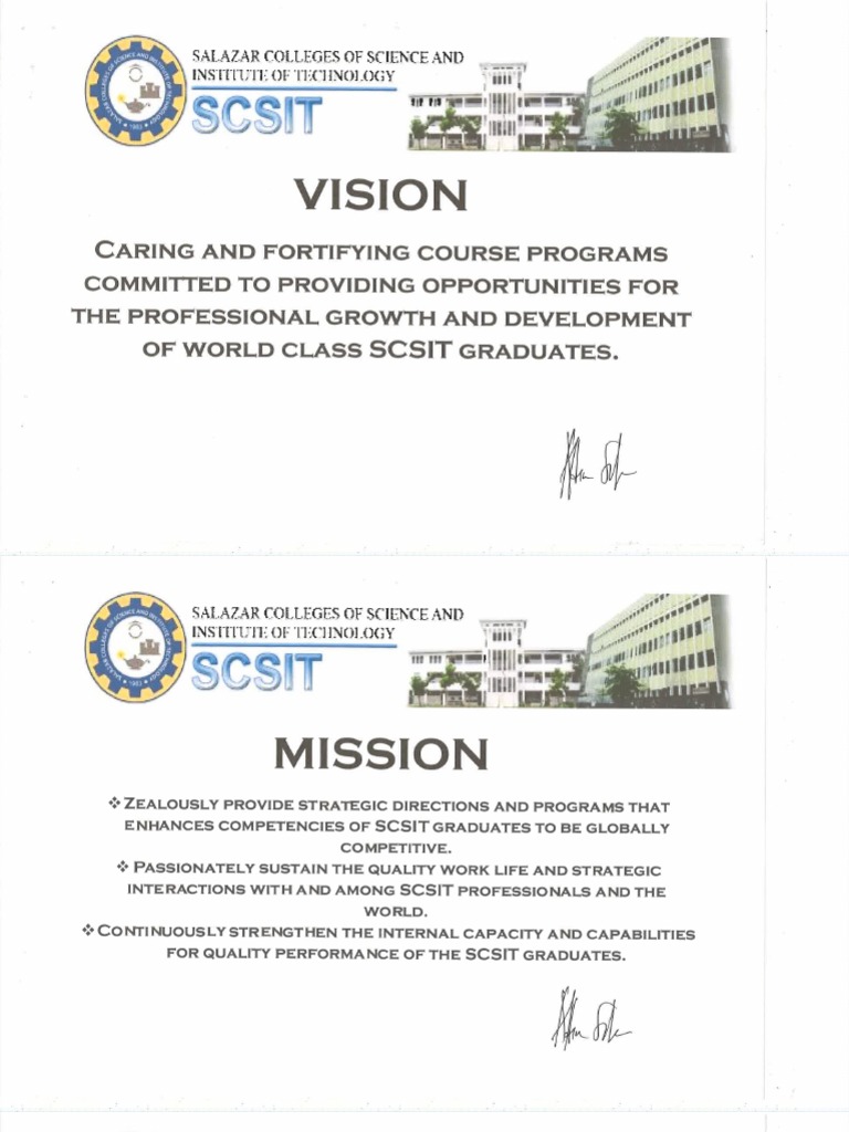 Part 3 College Institutional Vision Mission and Goal | PDF